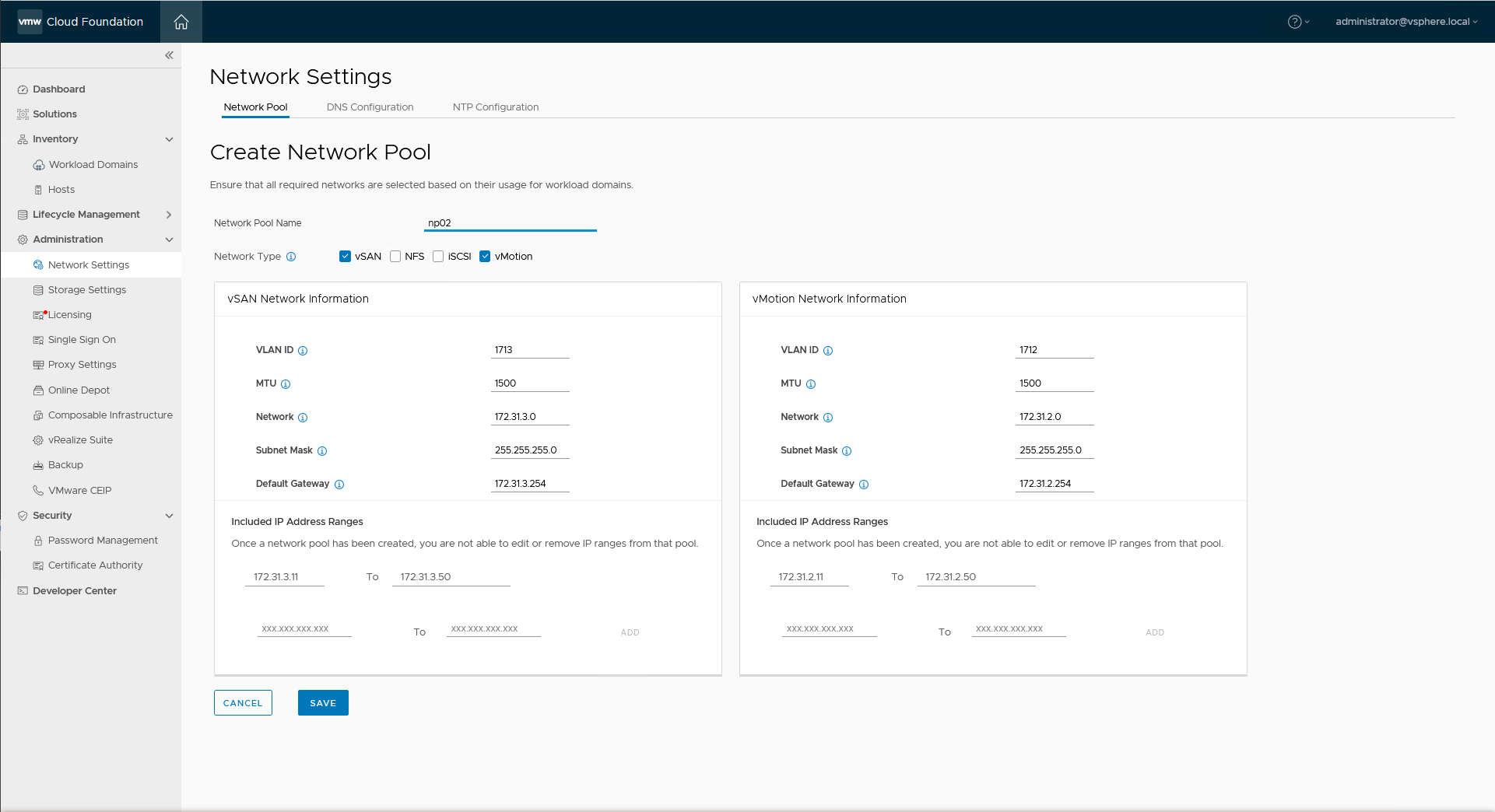 VCF on VCD: 2 - Workload Domain - My Software Defined DataCenter