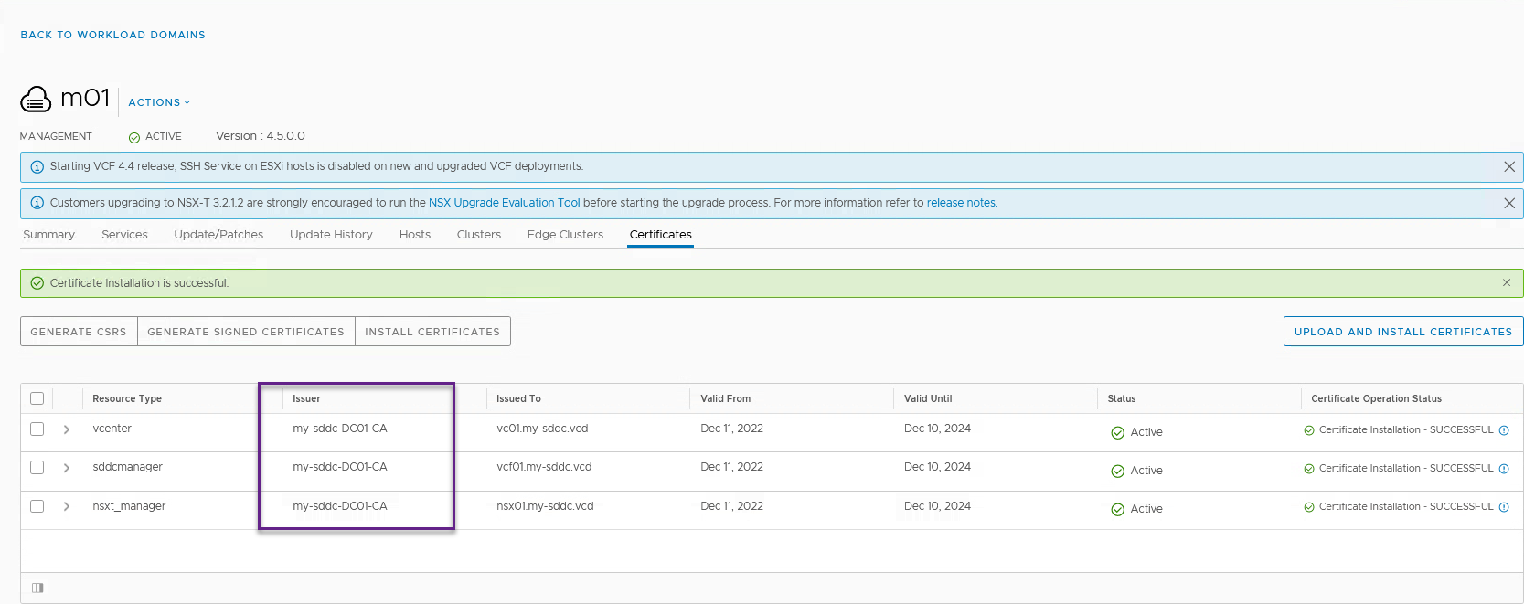 VCF on VCD: 2a – Certificates – My Software Defined DataCenter