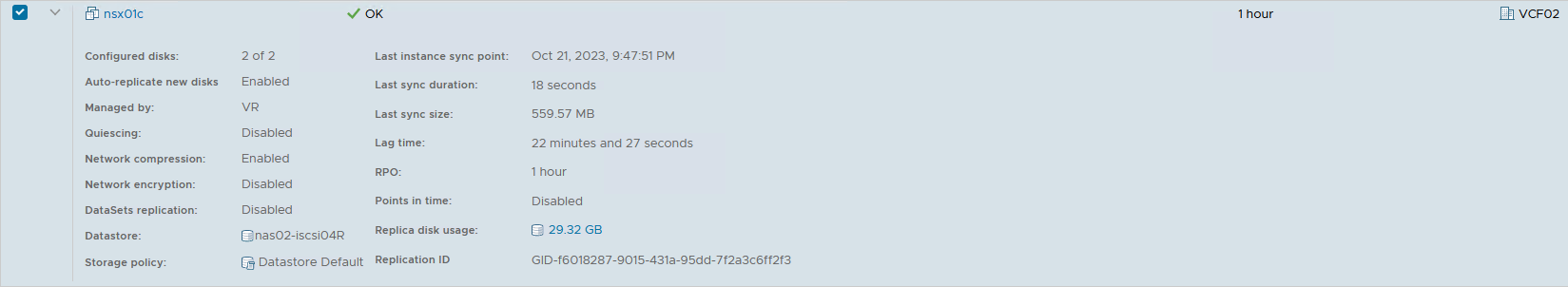 VCF on VCD: vSphere Replication – My Software Defined DataCenter